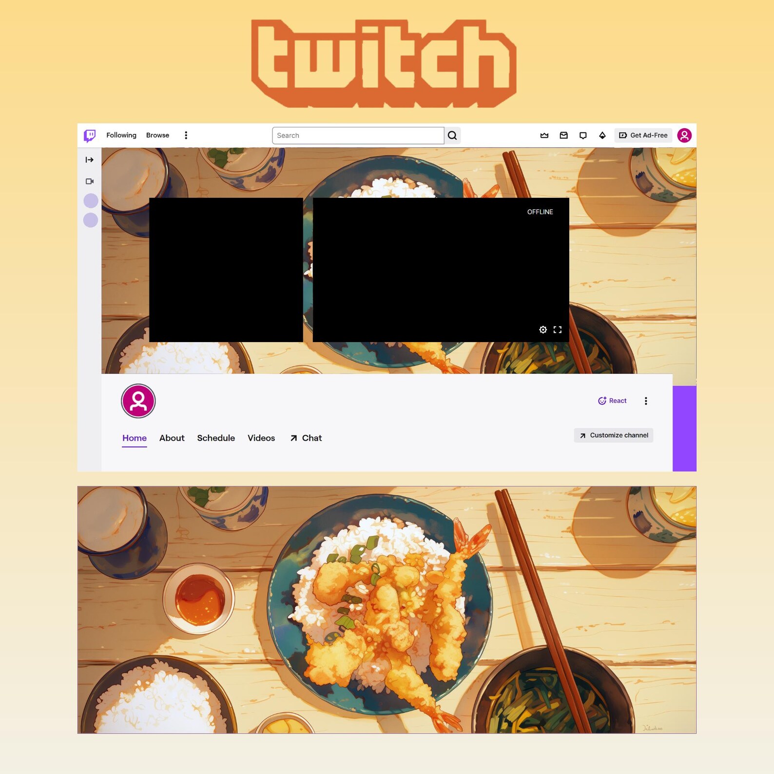 Anime Manga Foods Twitch Banners Anime Twitch Banner Lofi Ultrawide ...