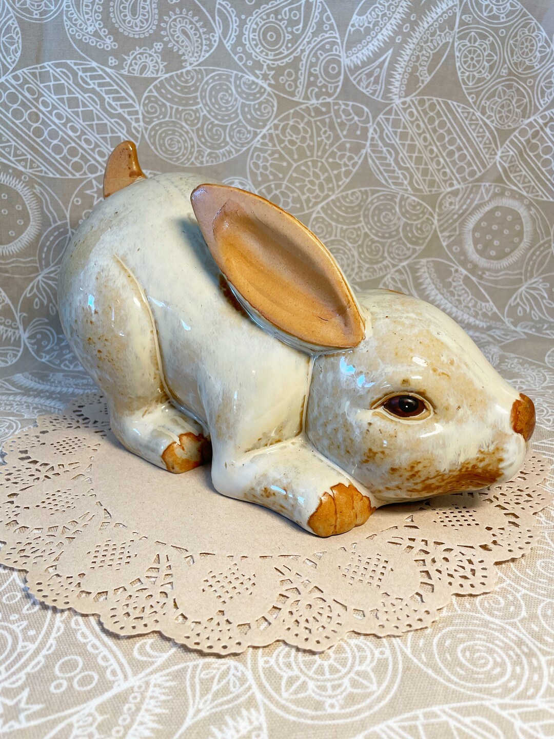 Adorable Ceramic Garden Rabbit Large Terracotta Bunny Lop Eared Easter ...