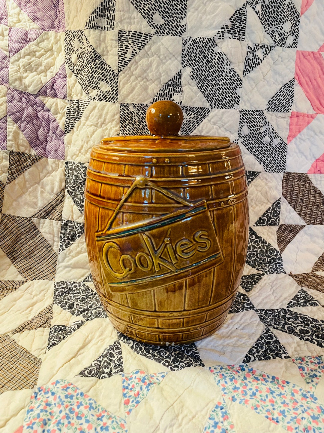 Vintage Mccoy Barrel Cookie Jar From the 1950s - Ceramic Mccoy Cookie ...