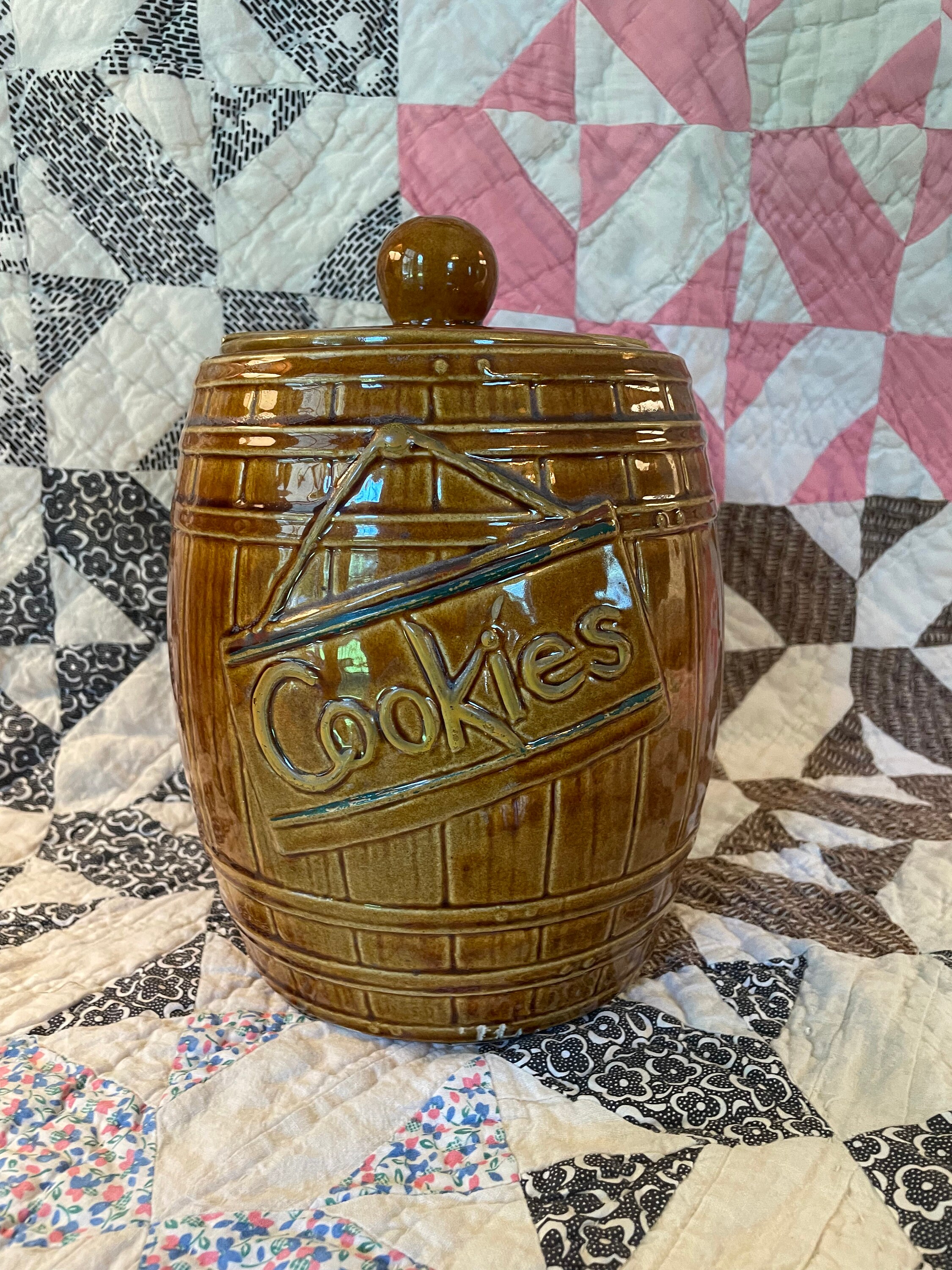 Vintage Mccoy Barrel Cookie Jar From the 1950s Ceramic Mccoy Cookie Jar ...