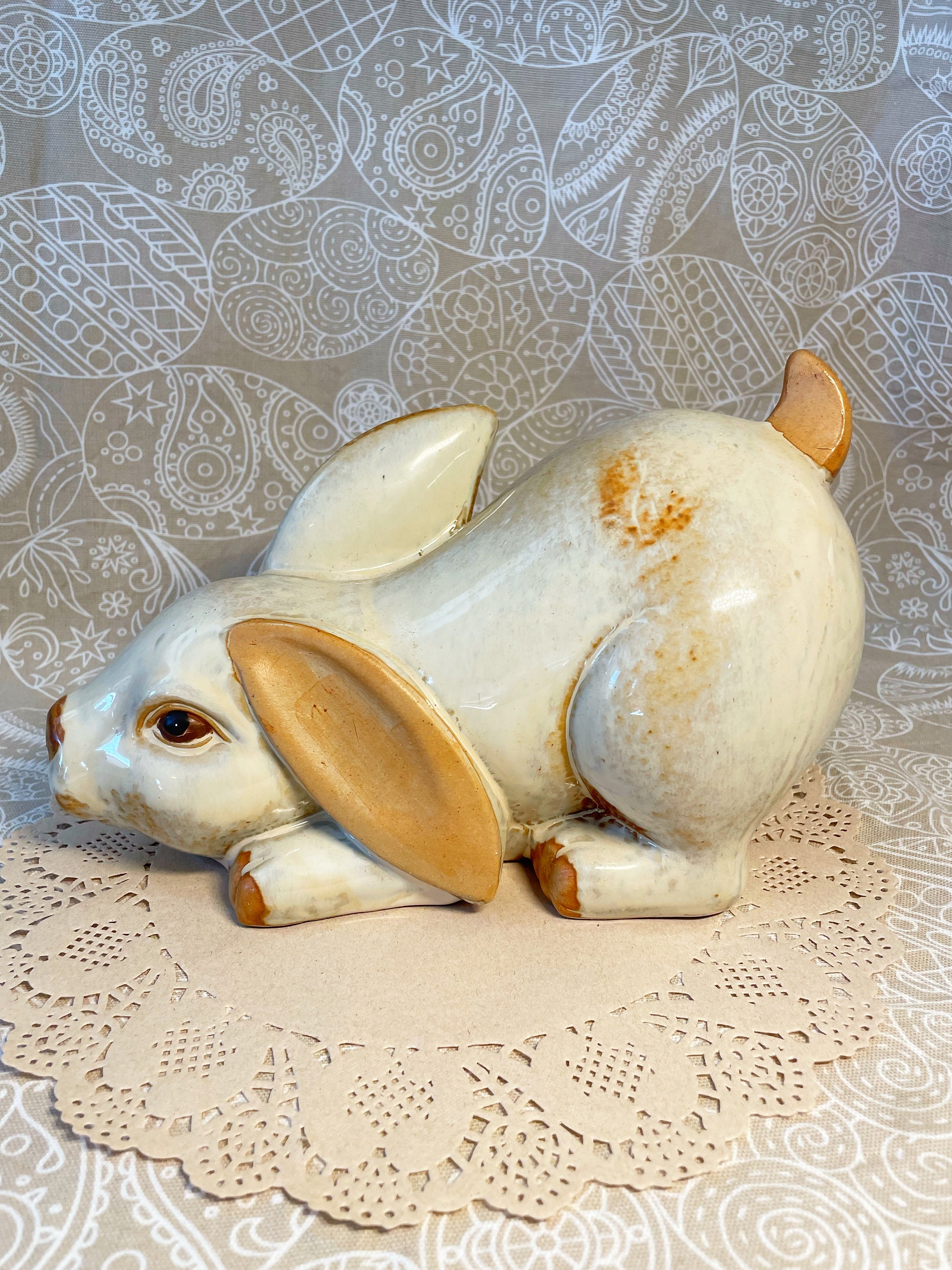 Adorable Ceramic Garden Rabbit Large Terracotta Bunny Lop Eared Easter ...