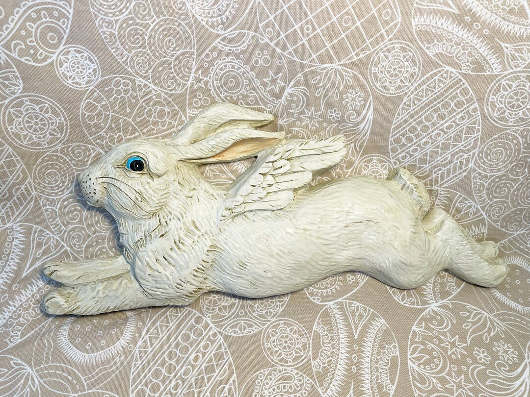 Vintage Telle M. Stein Flying Rabbit Wall Hanging Winged Easter Bunny ...