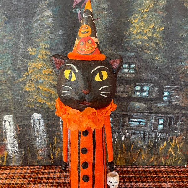 Paper Mache Cat - Etsy