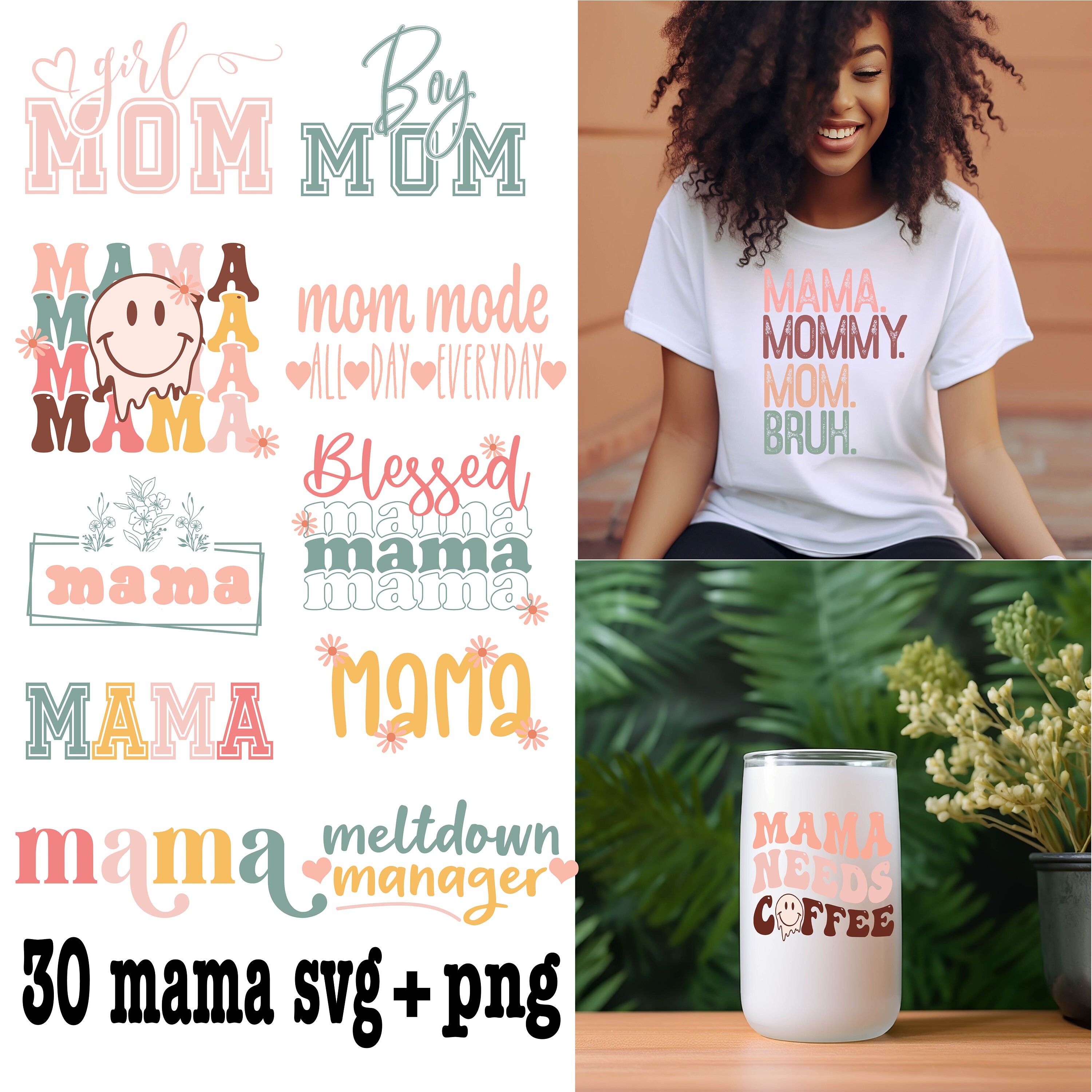 Mama SVG Bundle, Mom Svg, Mother Svg, Mother's Day Svg, Sublimation ...
