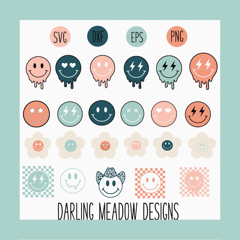 Preppy Smiley Faces - Etsy