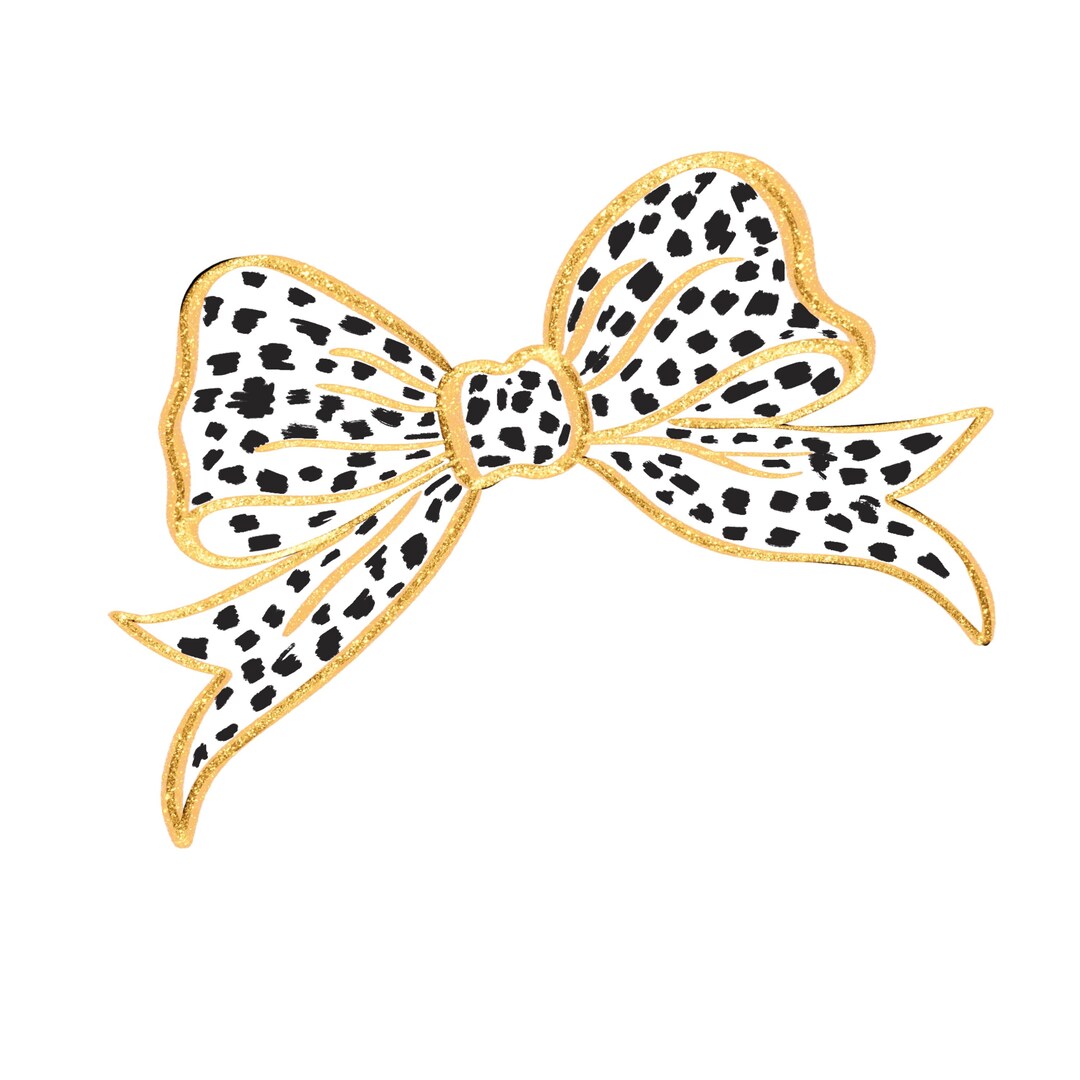 Dalmatian Bow With Glitter, Preppy Bows Bundle Png, Coquette Bow Png ...