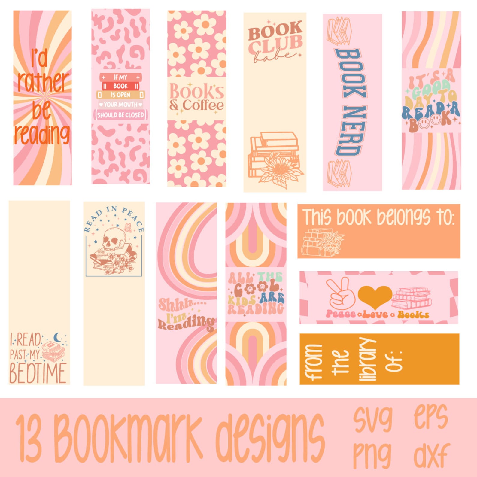 Bookmark SVG Bundle, Bookmark Png, Funny Bookmark Svg, Printable ...