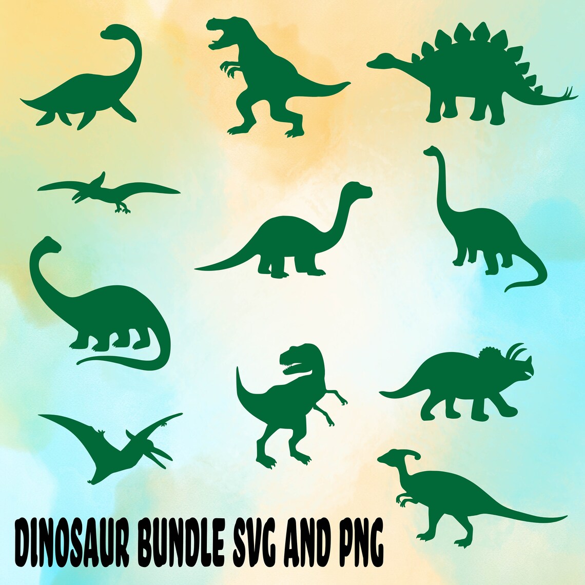 Dinosaur Svg Bundle Dinosaur Clipart Png Dinosaur Silhouette Svg Kids ...
