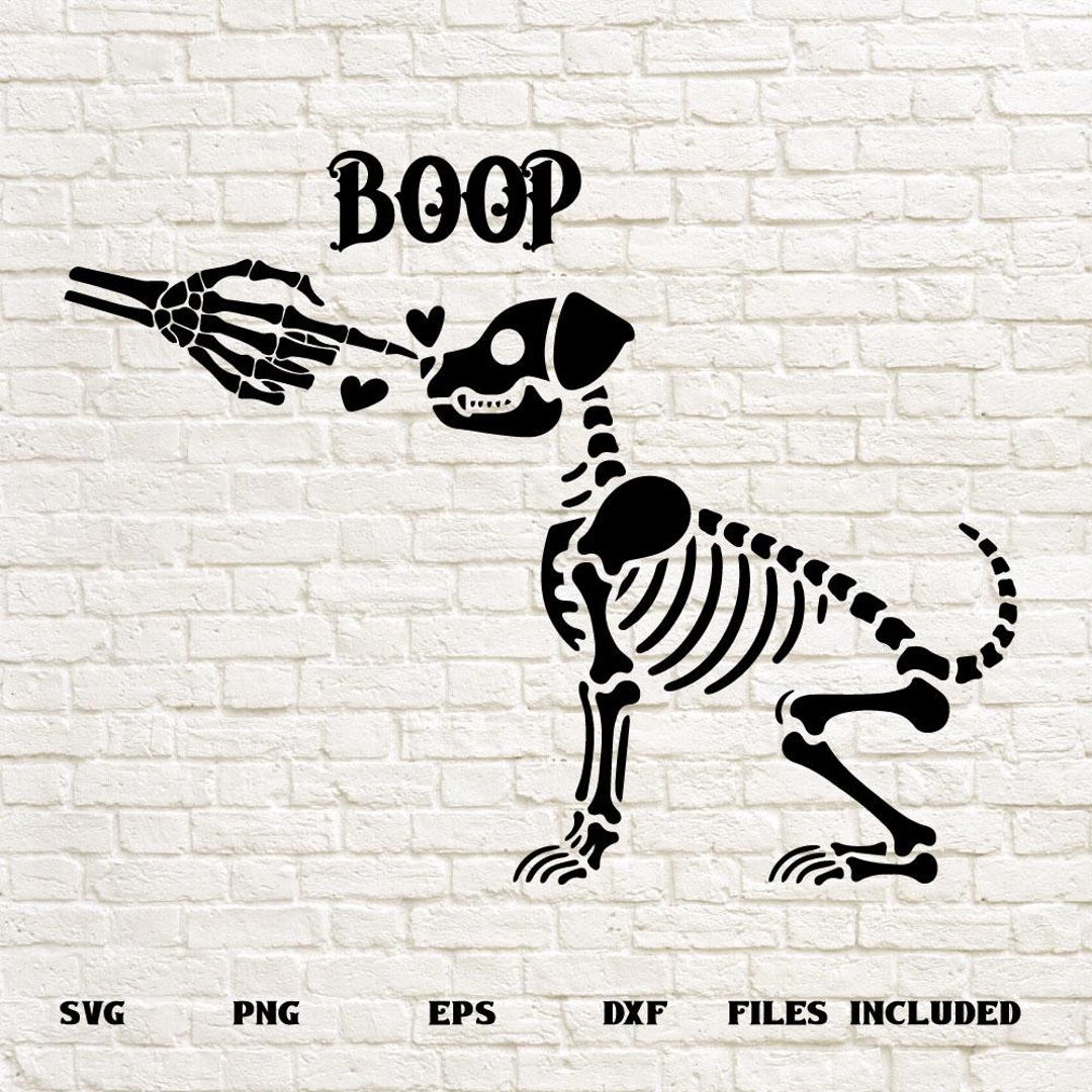 Dog Skeleton Svg, Dog Skeleton Boop Your Nose Svg File, Halloween Svg ...