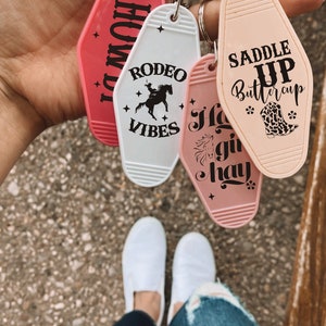 Western Motel Keychain SVG Bundle, Retro Western Keychain Svg, Cowgirl ...
