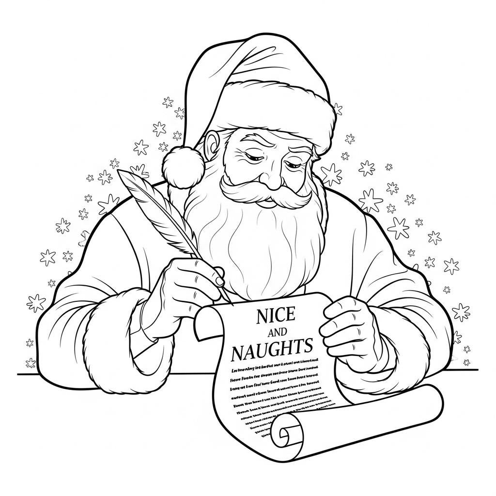 Santa Themed Coloring Book - Etsy