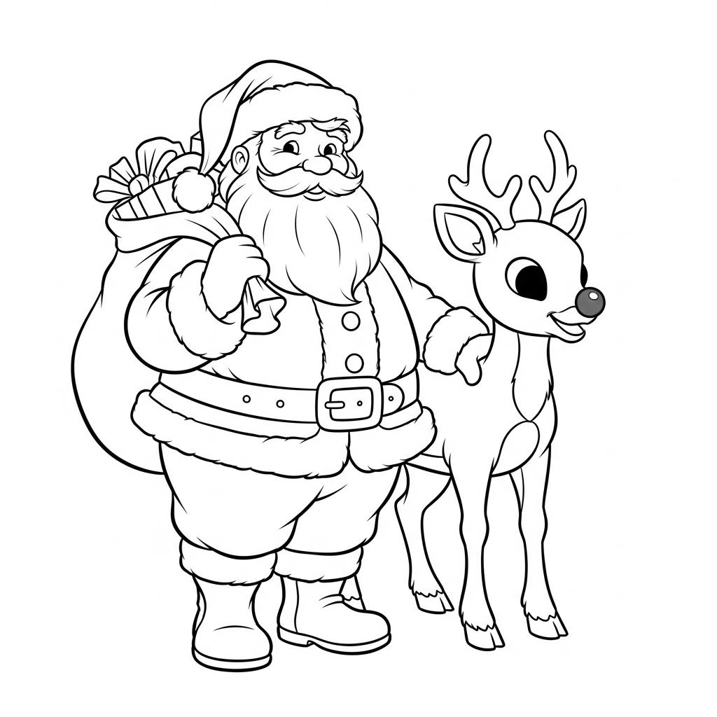 Santa Themed Coloring Book - Etsy