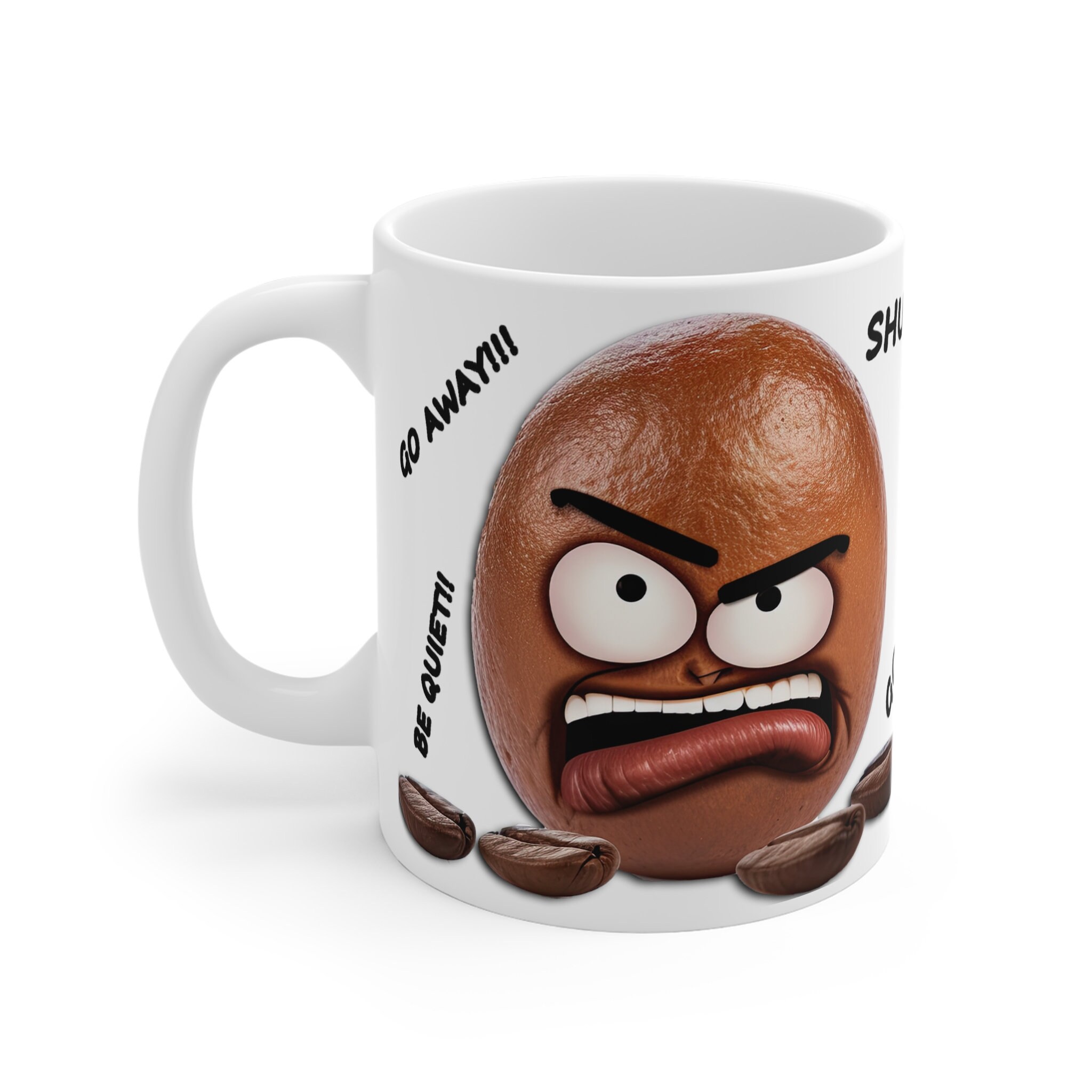 Angry Coffee Bean Mug Cute Kitchen Decor Quirky Gift Idea Mug for ...