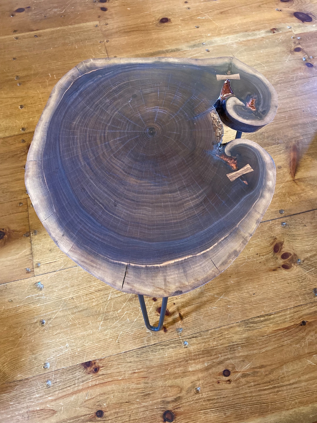 Unique Scroll Design Black Walnut Live Edge Coffee Table - Etsy