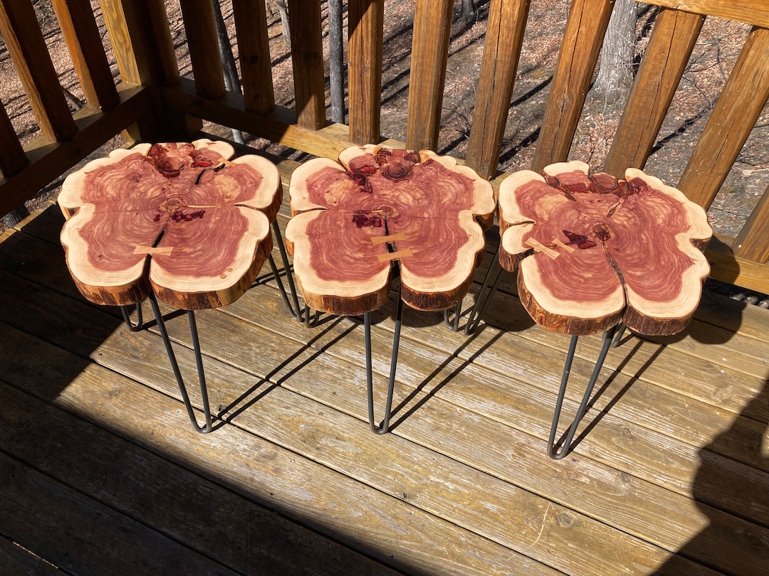 Larger Red Cedar Live Edge End Table(s) - Etsy