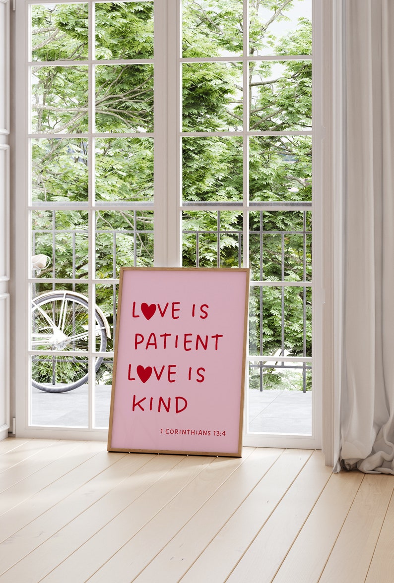 Christian Wall Art Love is Patient, Love is Kind 1 Corinthians 13:4 ...