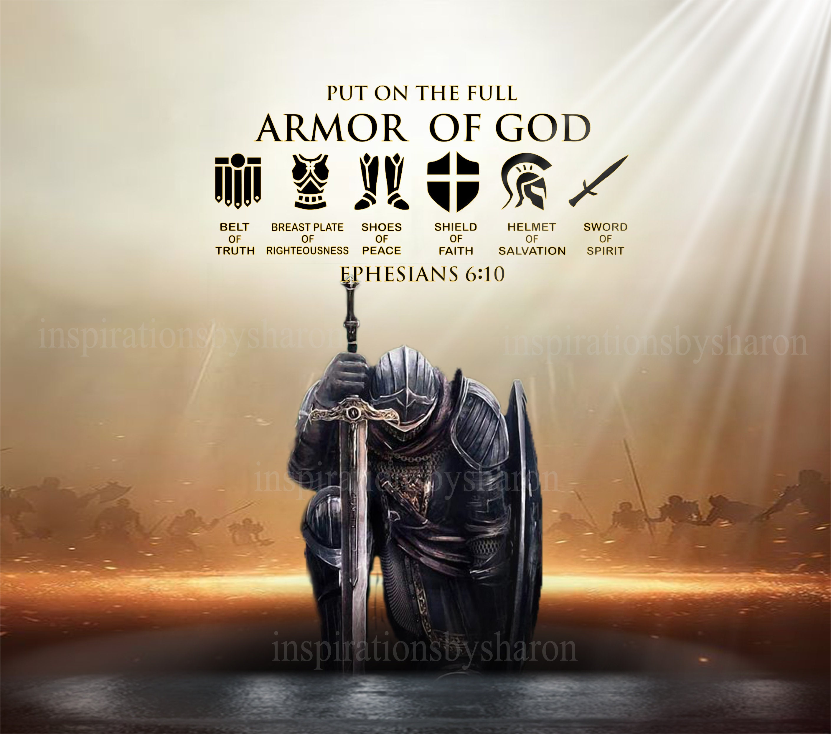 20oz Tumbler Wrap Male Knight Armor of God Digital Download for ...