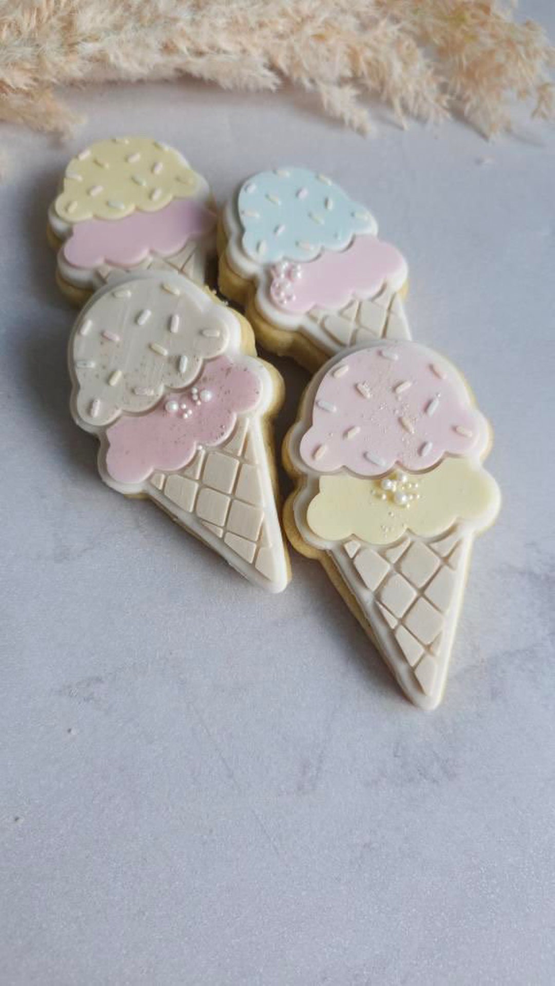 Ice Cream Cone With Sprinkles | Cookie Embosser Stamp & Cutter ...