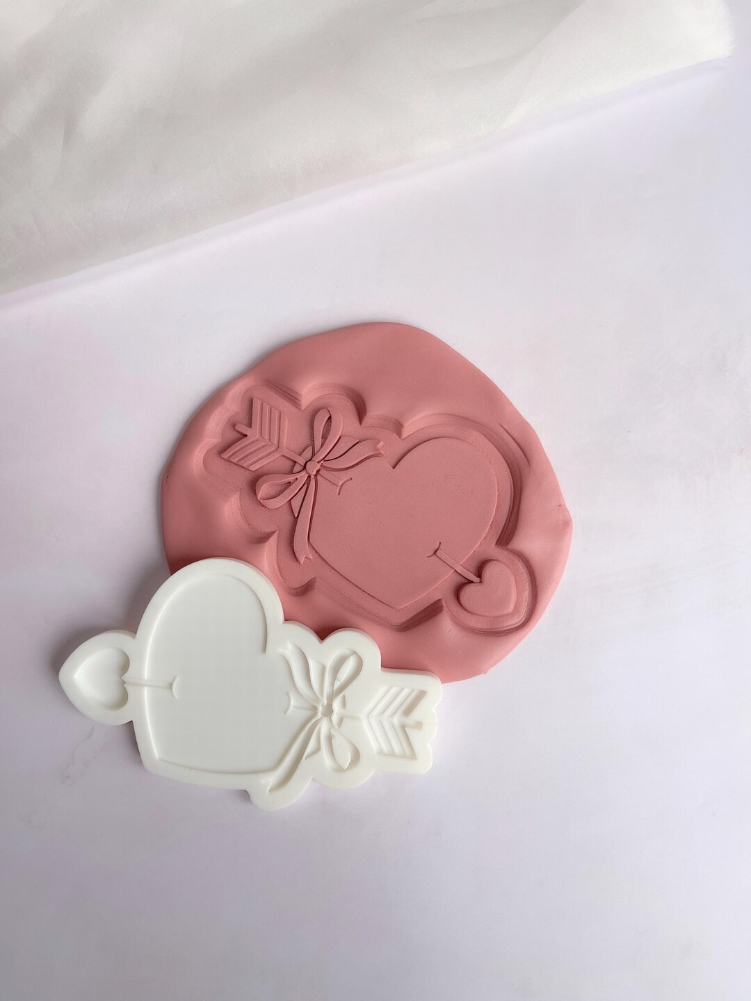 Heart With Arrow | Bow Embosser Stamp & Cutter, Embosser, Fondant Stamp ...