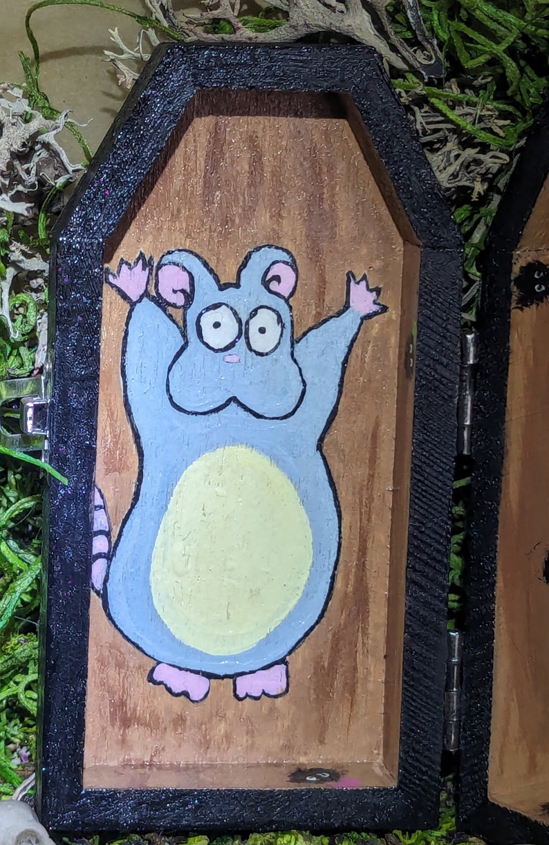 Hand Painted Character Wooden Coffin Box - Etsy