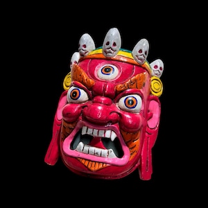 HOT PINK MAHAKALA Vintage Mahakala Mask, Handmade in Nepal, Rare ...