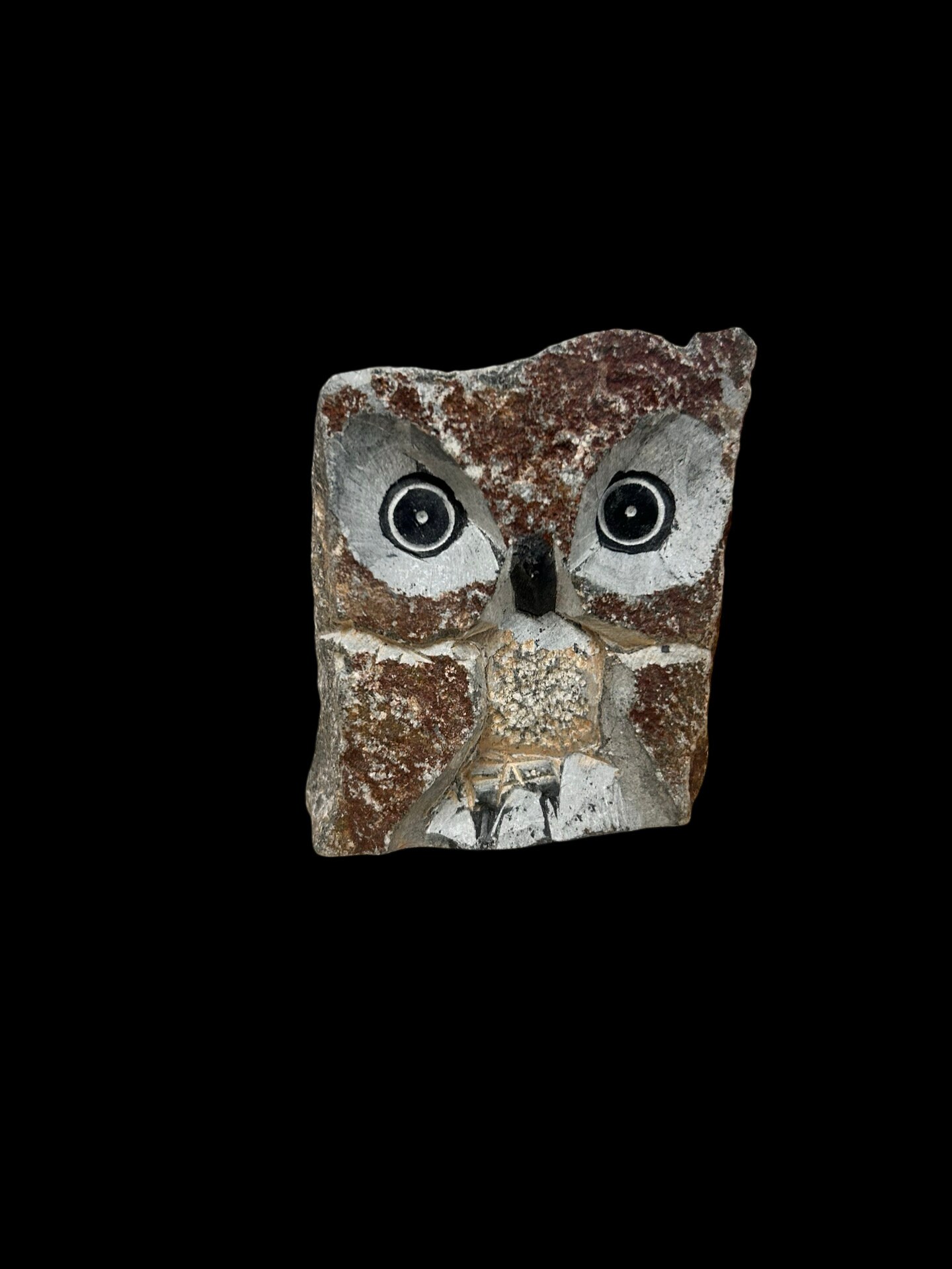 RARE OWL SCULPTURE Tendai Chipiri Hand-carved Black Serpentine Owl ...