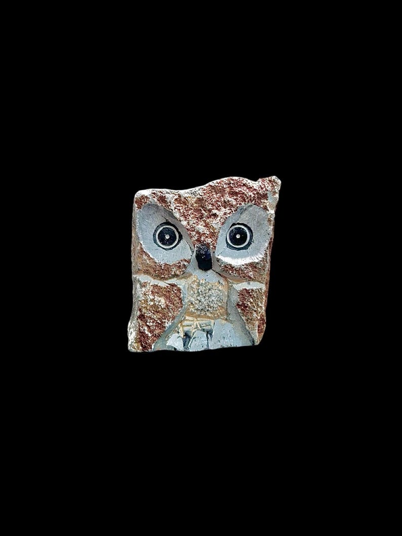 RARE OWL SCULPTURE Tendai Chipiri Hand-carved Black Serpentine Owl ...