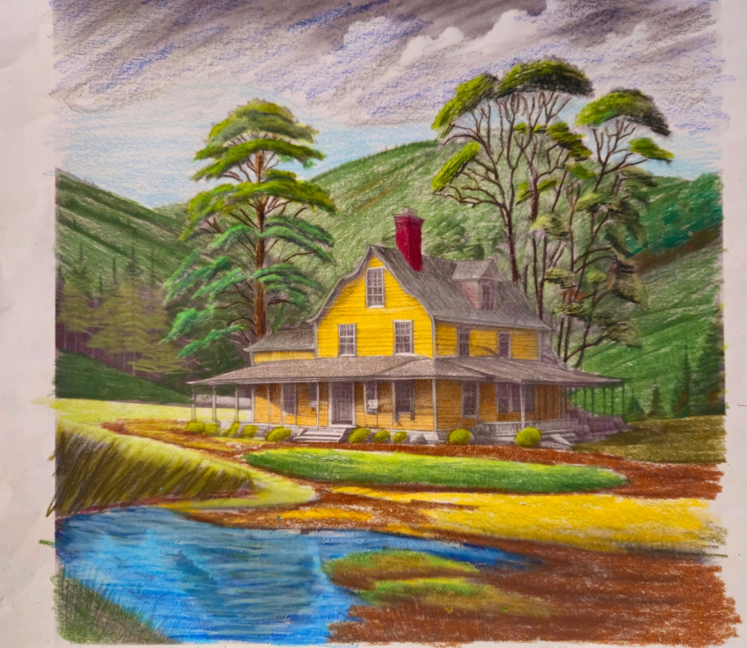 Handmade Colored Pencil Work - Etsy