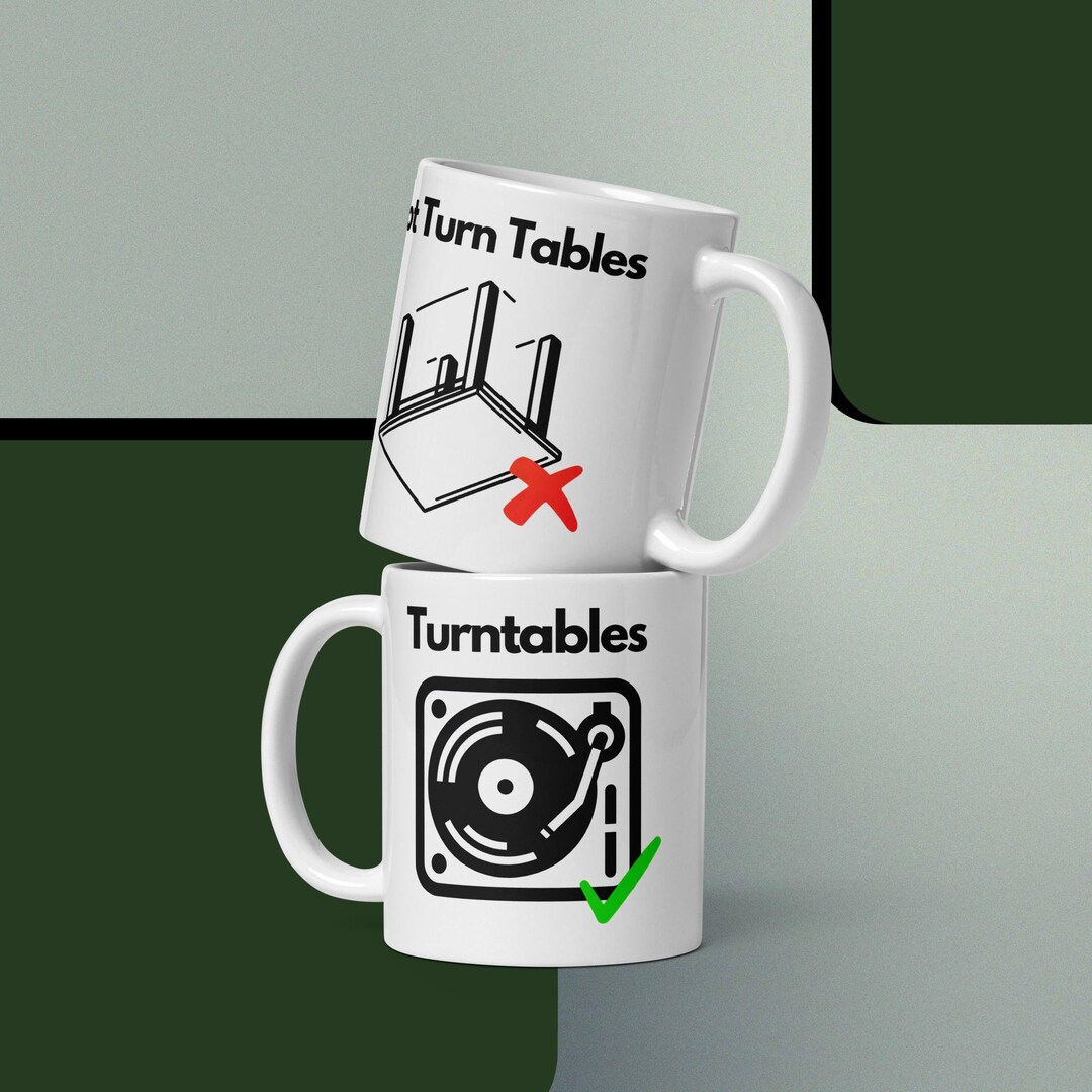 Turntables Vs. Not Turn Tables Minimalist Meme Mug Funny Music Lover's ...