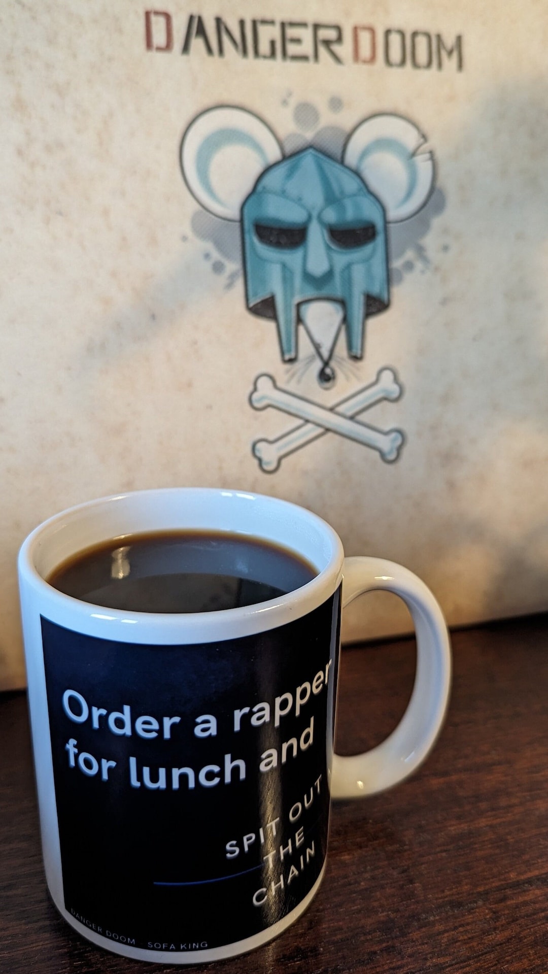 MF DOOM Mug Danger Doom Rap Hiphop Ceramic Coffee Cup Sofa King Lyrics ...