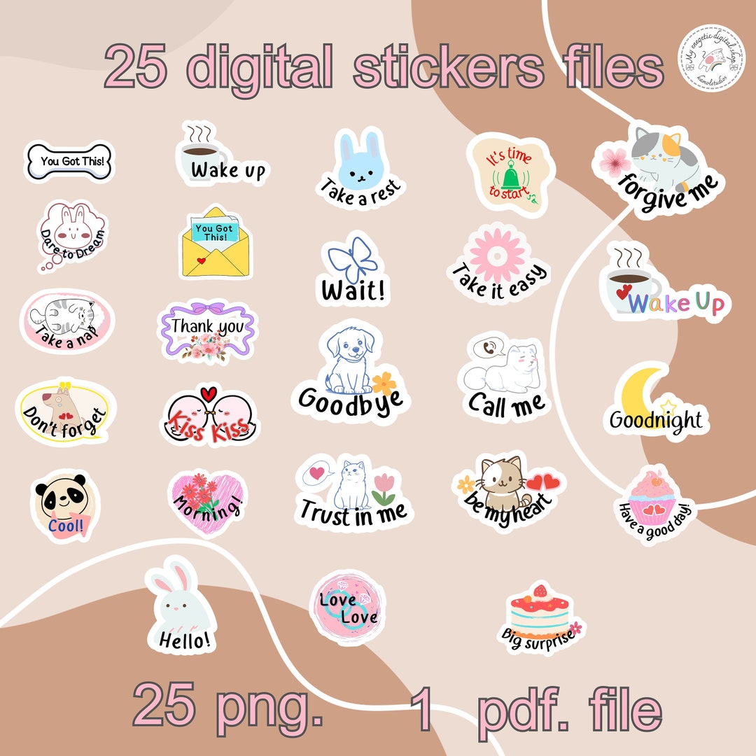 Digital Download Sticker , PNG Sticker , Positive Sticker , Good Note ...