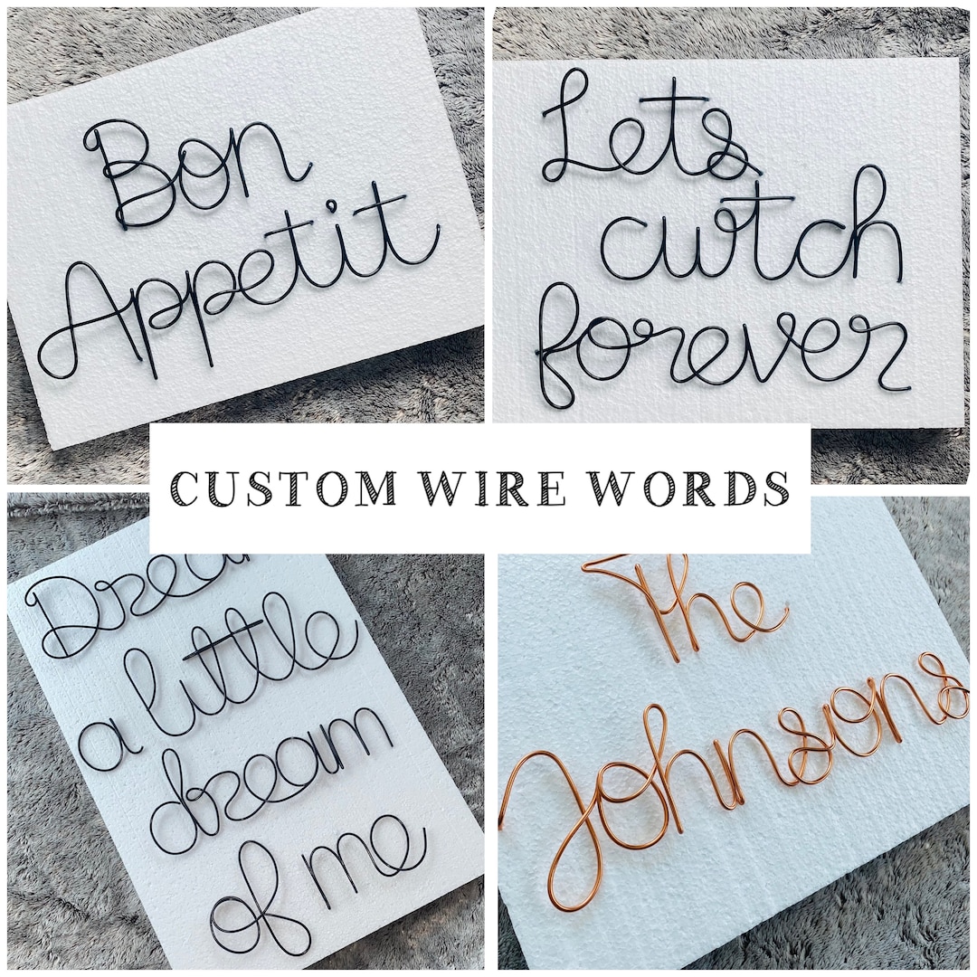 Personalised Custom Wire Word Wall Art Your Choice of Wording - Etsy