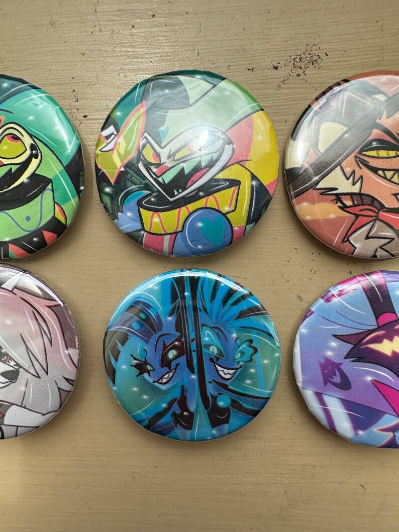 Helluva Boss Pins Buttons Beelzebub Chaz Lona Fizzirolli Stolas Blitzo ...
