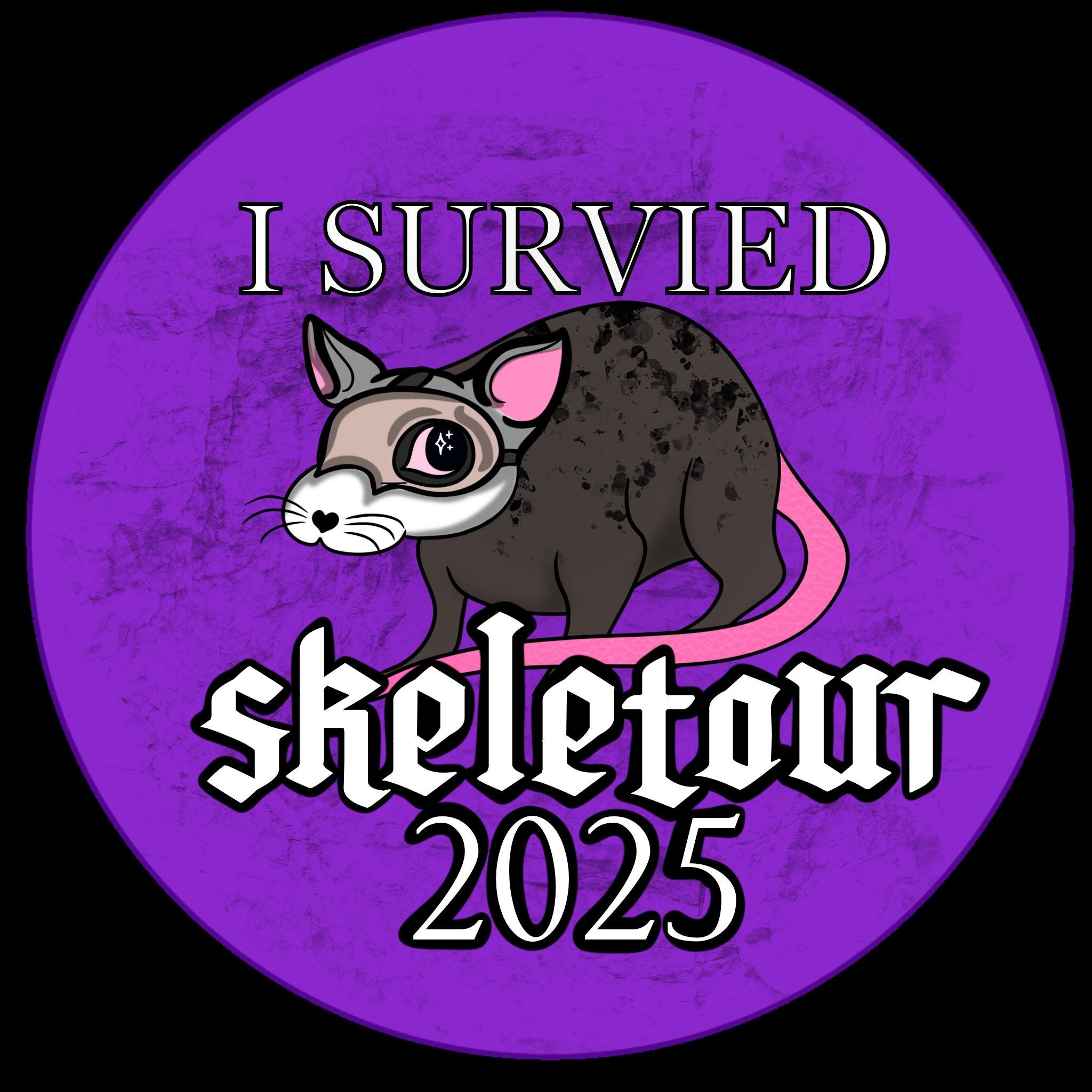 SKELETOUR GHOST 2025 PIN I Survied the Skeletour Ghestie Button Papa V ...