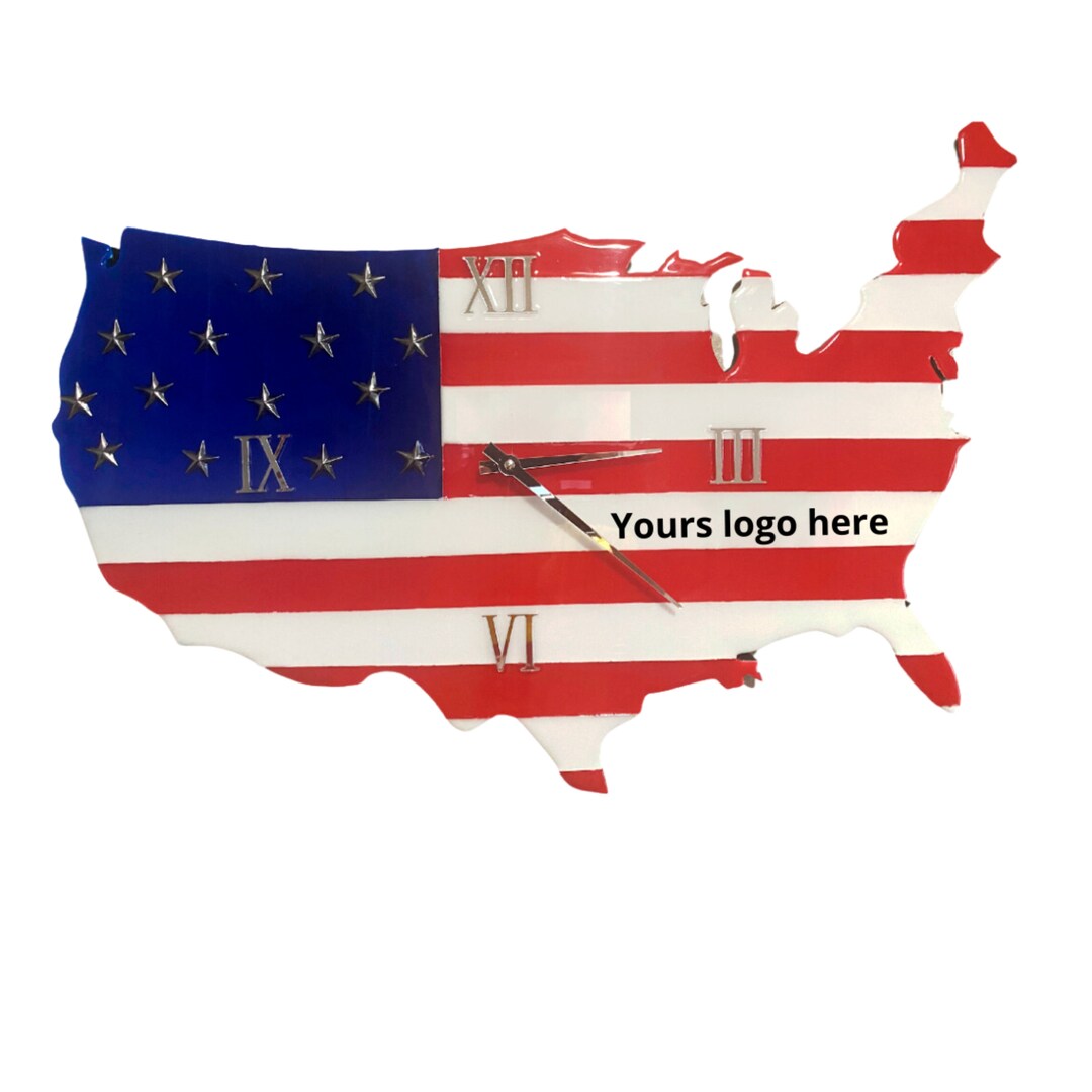 Customizable USA Map Epoxy Resin Clock - 27x18 Inches - Etsy
