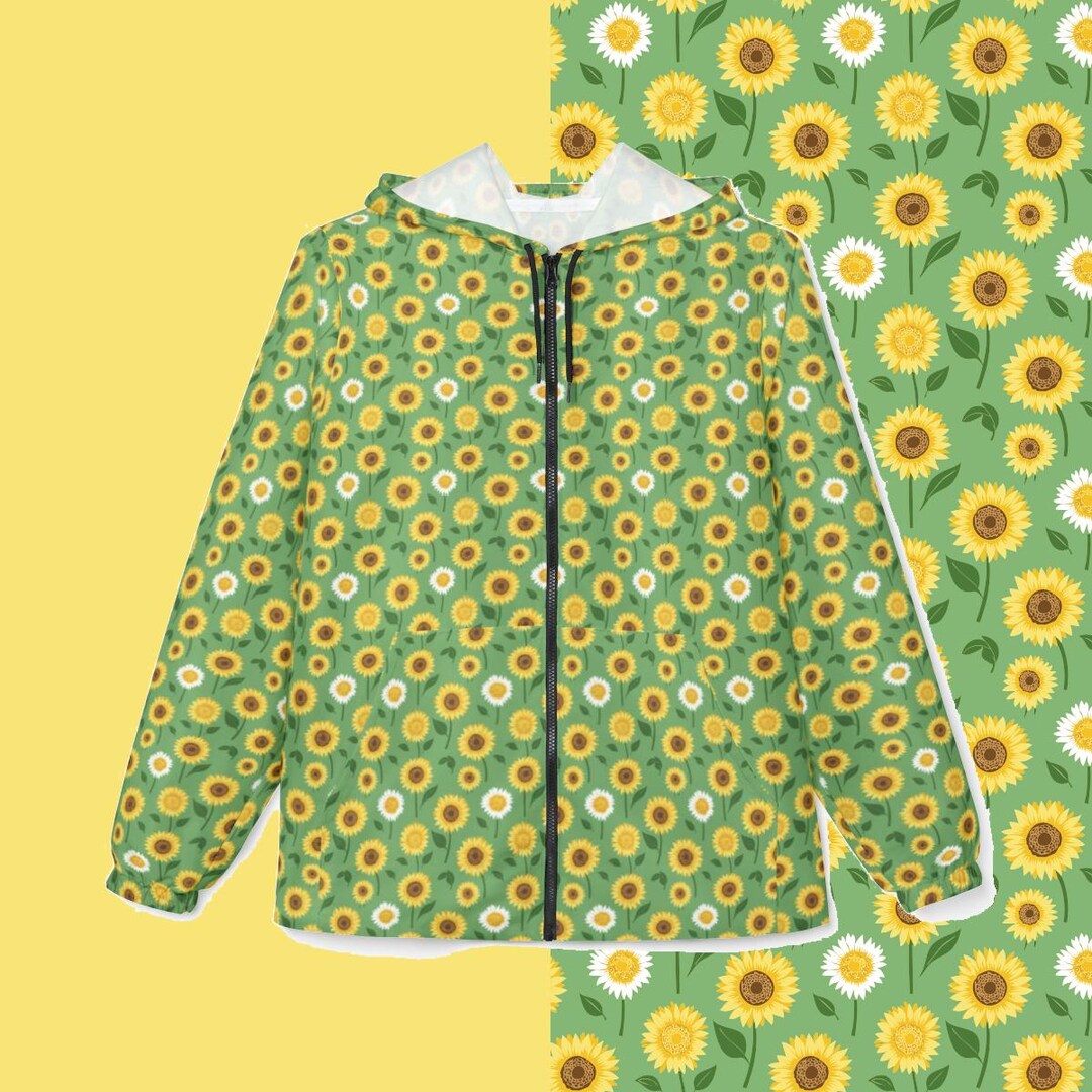 Sunflower Windbreaker Jacket, Floral Jacket for Spring, Spring Jacket ...