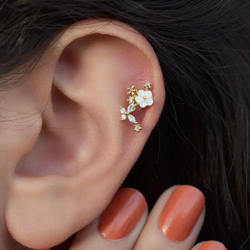 Flower Helix Earring - Etsy