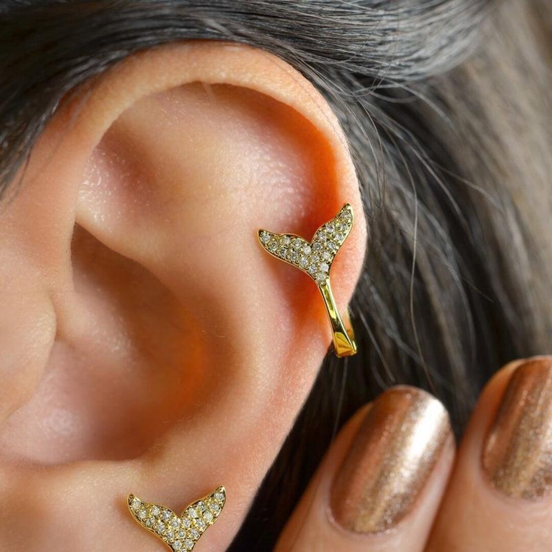 Whale Dolphin Tail Fish Tail Chance Piercing Sea Jewelry Summer Jewelry ...