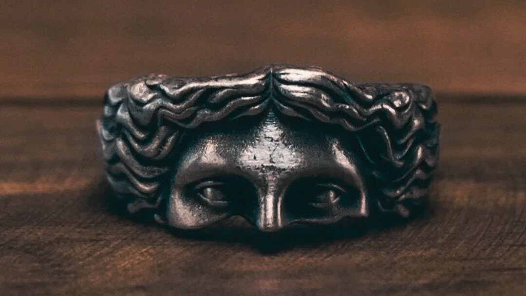 Vintage Venus Half Face Adjustable Rings for Men/women Literary Sculpture Gold Color Creative ...