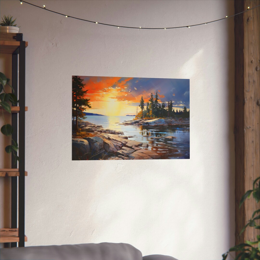 Hilbert Canada Impressionism With Island on the Other Side, Rocky Sea ...