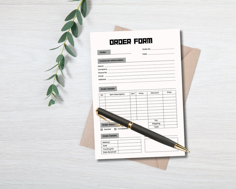 Editable Order Form, Order Form Template, Purchase Order Form Template ...