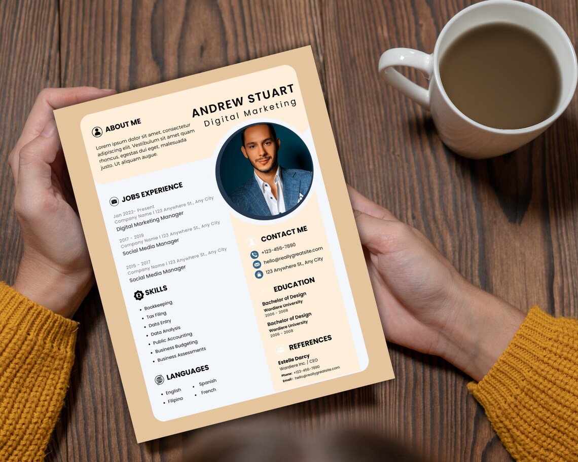 Editable Resume, Cv Resume Template, Minimalist Resume, Digital ...
