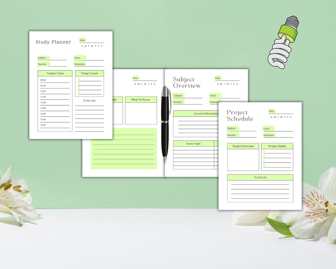 Editable Study Planner, Weekly Study Planner, Digital Weekly Schedule ...