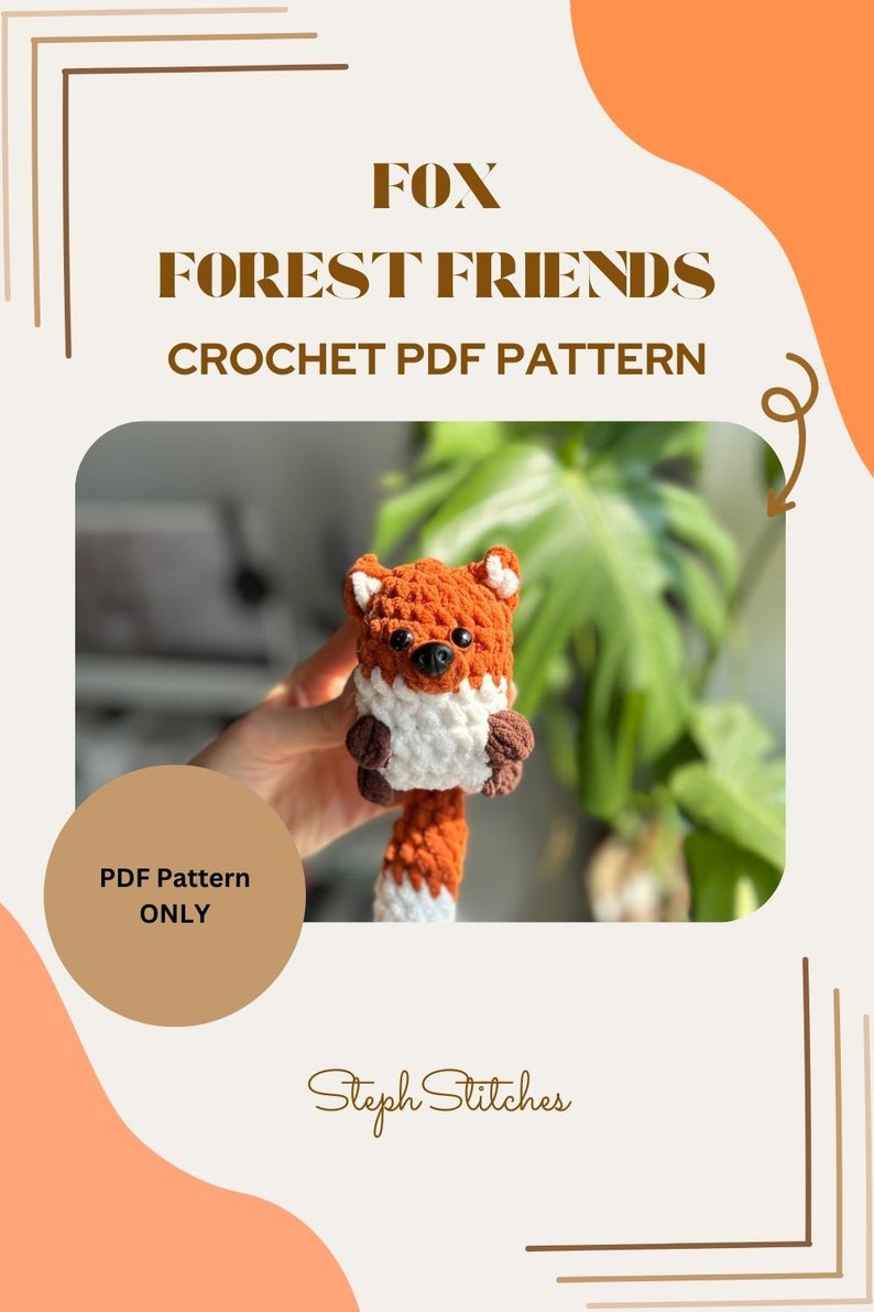 Fox Crochet Pattern, PDF, Cute, Adorable, Forest Friends, Amigurimi - Etsy