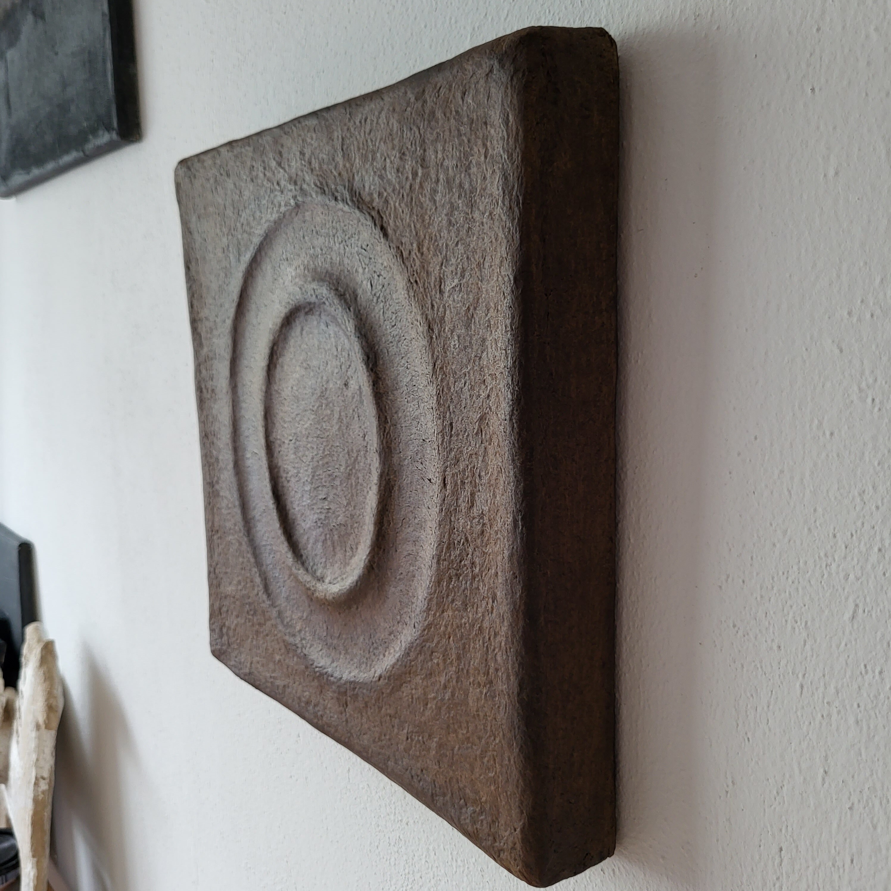 Abstract Structural Wall Art, , Wabi Sabi Paper Mache Clay Canvas ...