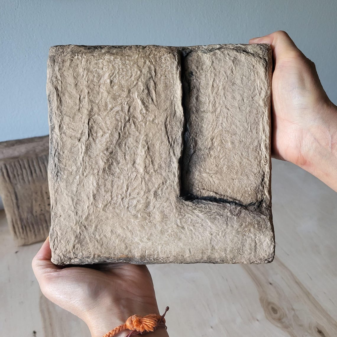 Abstract Structural Wall Art, Wabi Sabi Paper Mache Clay Canvas ...