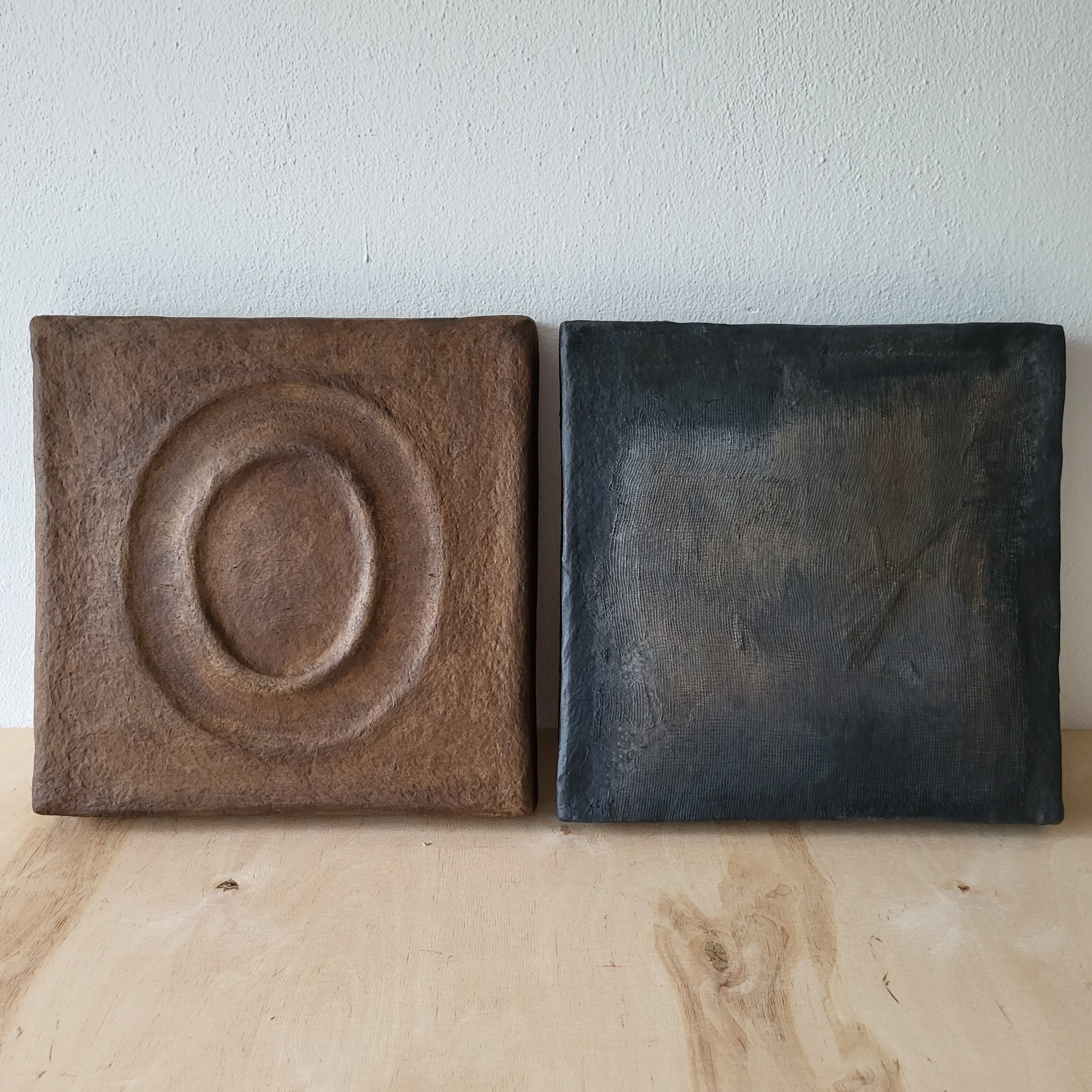 Abstract Structural Wall Art, , Wabi Sabi Paper Mache Clay Canvas ...