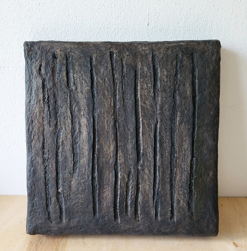 Abstract Structural Wall Art, Wabi Sabi Paper Mache Clay Canvas ...