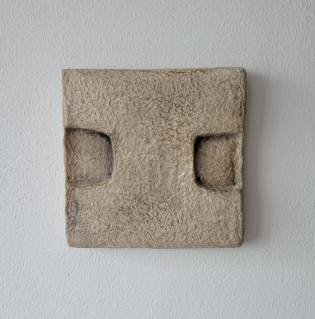 Abstract Structural Wall Art, Wabi Sabi Paper Mache Clay Canvas ...