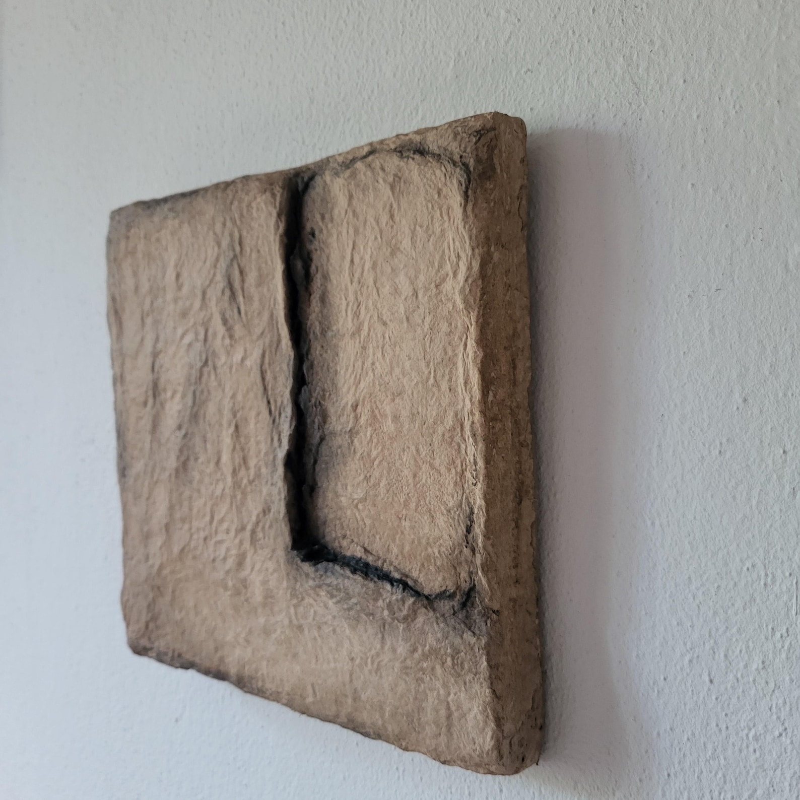 Abstract Structural Wall Art, Wabi Sabi Paper Mache Clay Canvas ...